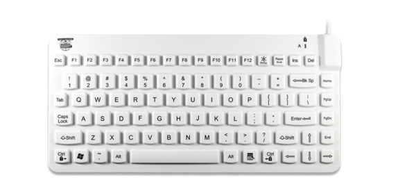 Slim Cool - white - disinfectable silicone keyboard | MDI Medical